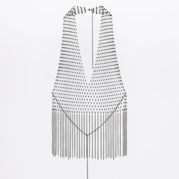 Zara | Tops | Zara Rhinestone Mesh Top | Poshmark